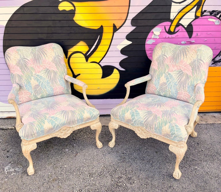 A Pair of Vintage Coastal Style Bergere Armchairs by Sherrill Furniture ...