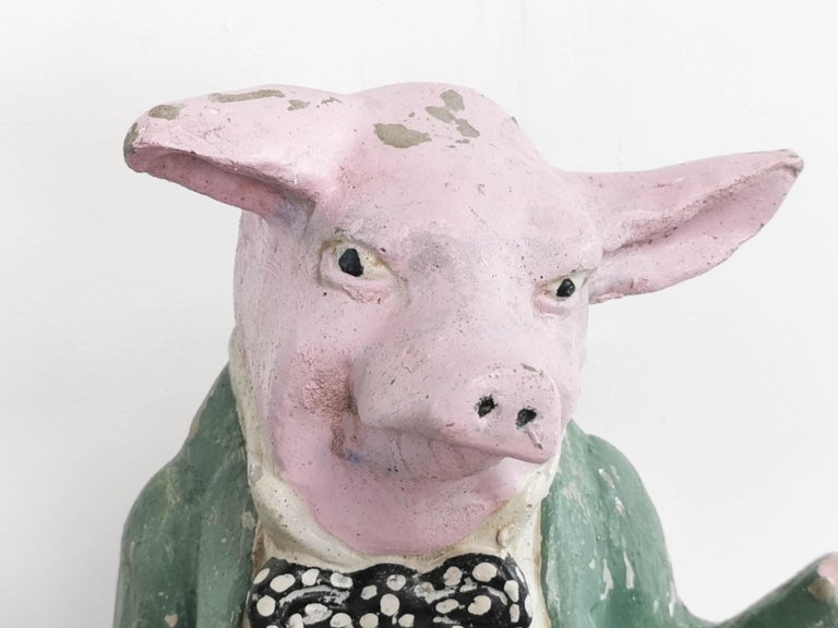 Pair of Vintage Early 20th Century Butchers Shop Pig Display Models For ...