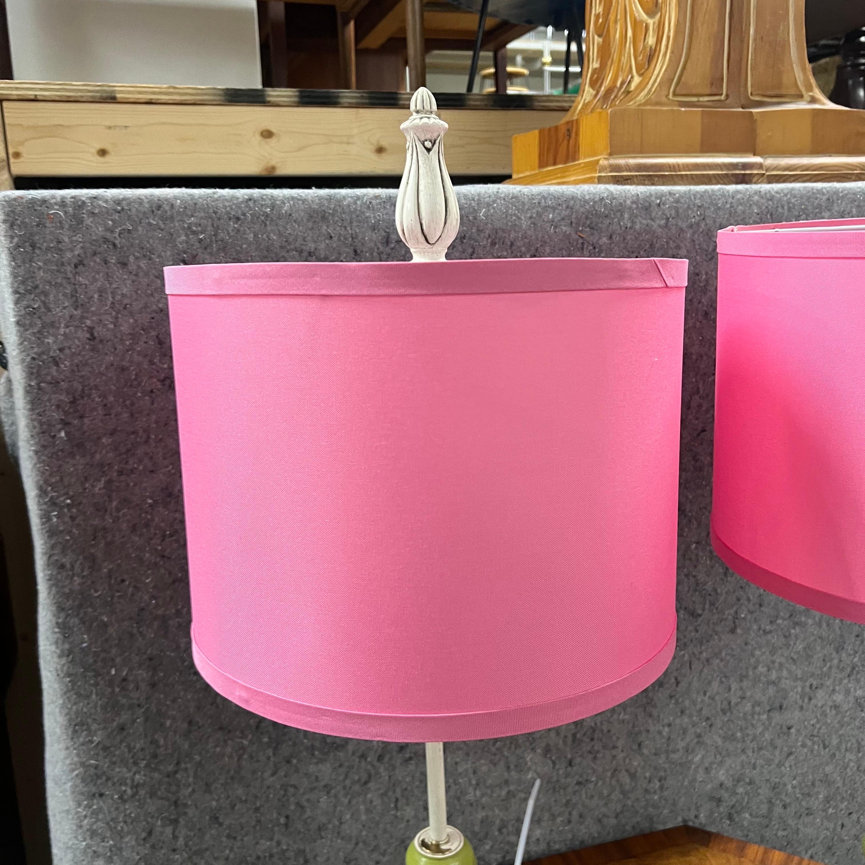 A pair of Vintage Hand Painted Whimsical Berman Lamps For Sale at 1stDibs