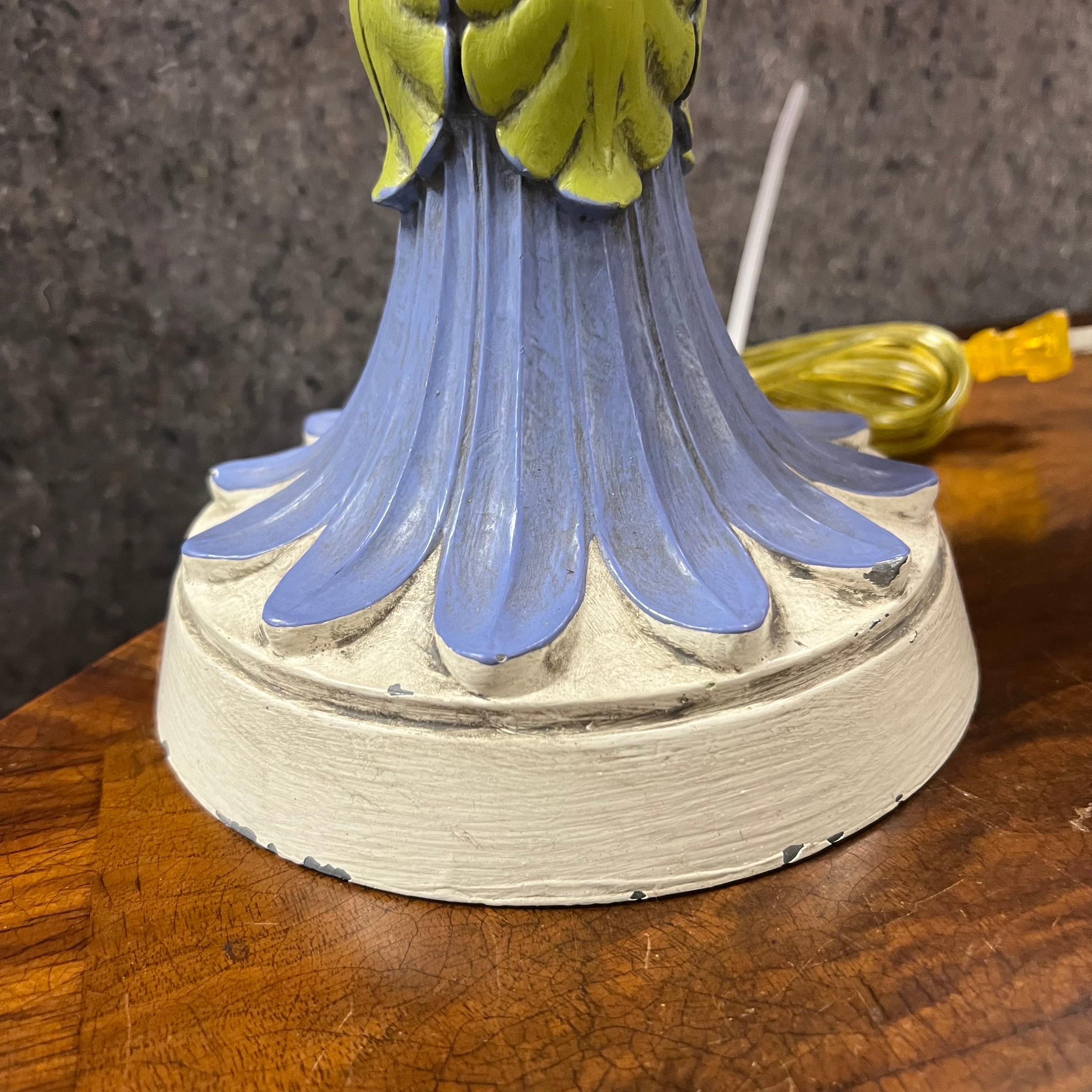 A pair of Vintage Hand Painted Whimsical Berman Lamps For Sale at 1stDibs