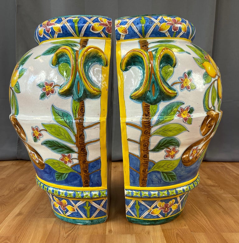 Pair of Vintage Monumental Italian Garden Planters at 1stDibs