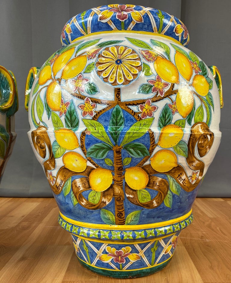 Pair of Vintage Monumental Italian Garden Planters at 1stDibs