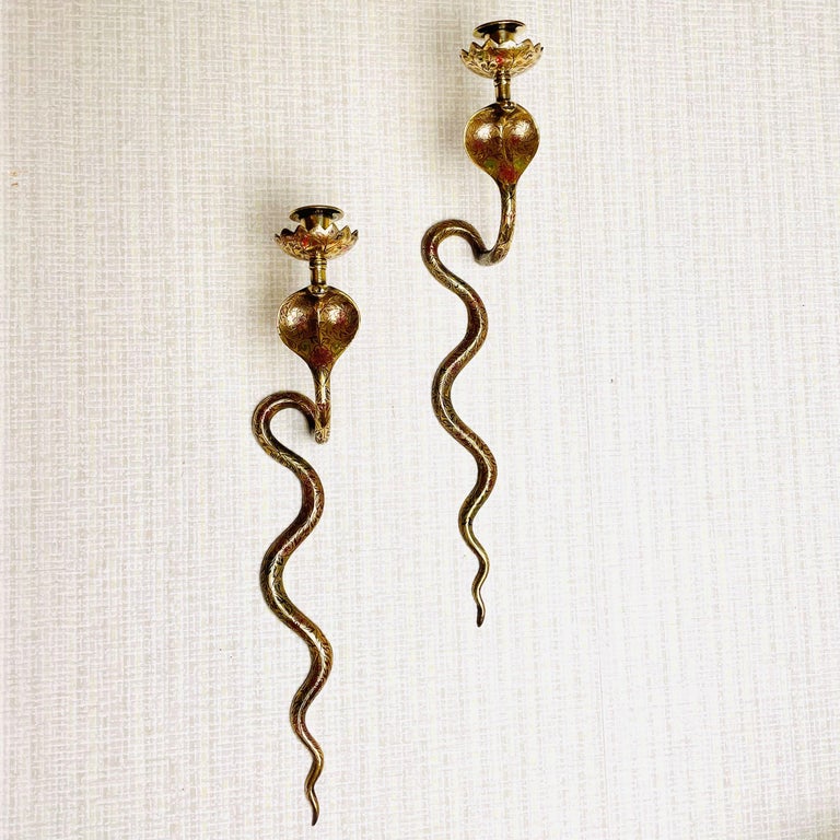 Pair of Wall Lights in the Shape of a Cobra, Art Deco, 1920s-1930s For ...