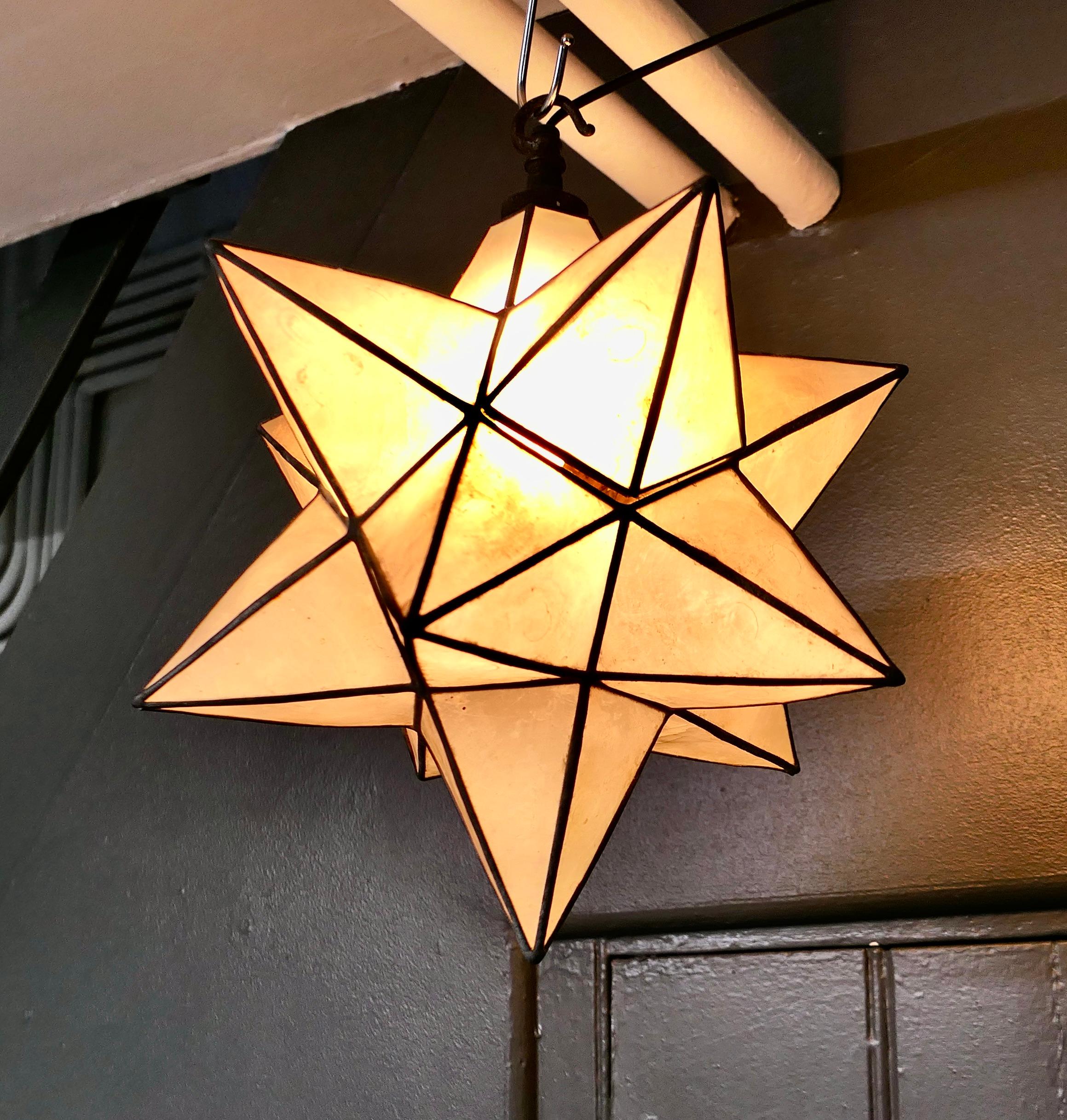 Pair of Wonderful French Mid Century Star Pendant Light Shades For Sale ...