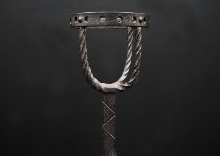 Pair of Wrought Iron Firedogs For Sale at 1stDibs