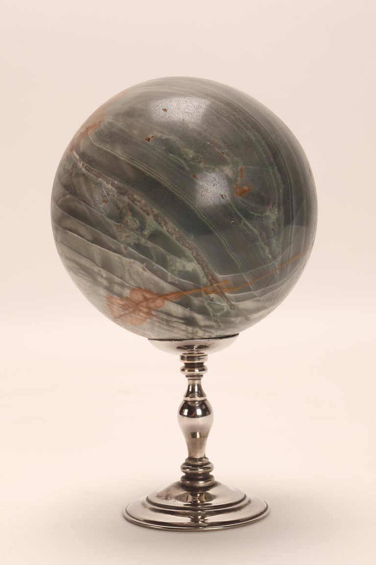 Pair of Zebra Agate Stone Spheres, Italy, 1870 For Sale at 1stDibs