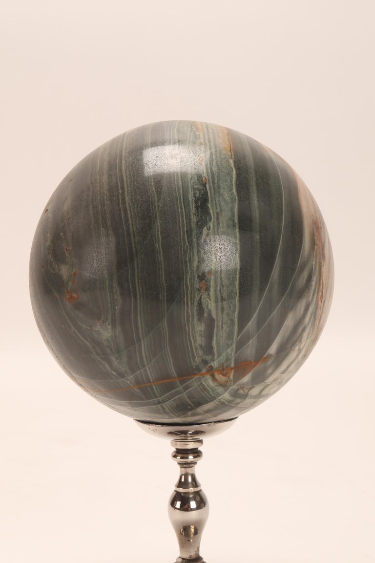 Pair of Zebra Agate Stone Spheres, Italy, 1870 For Sale at 1stDibs