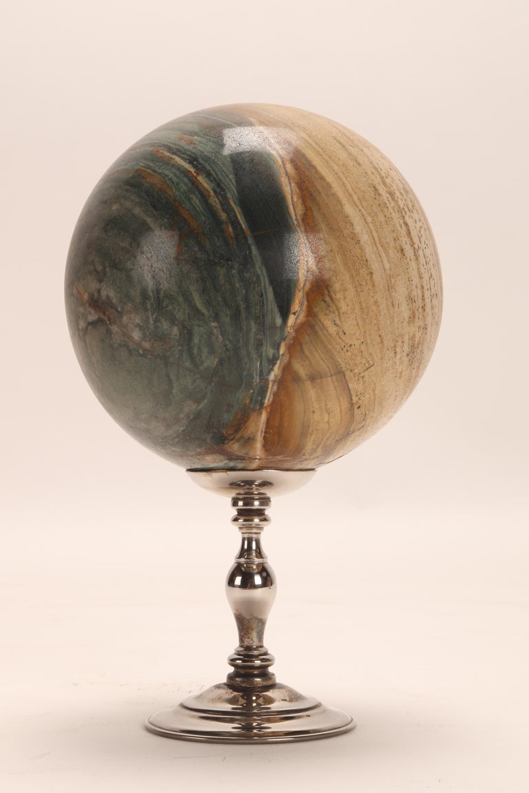 Pair of Zebra Agate Stone Spheres, Italy, 1870 For Sale at 1stDibs