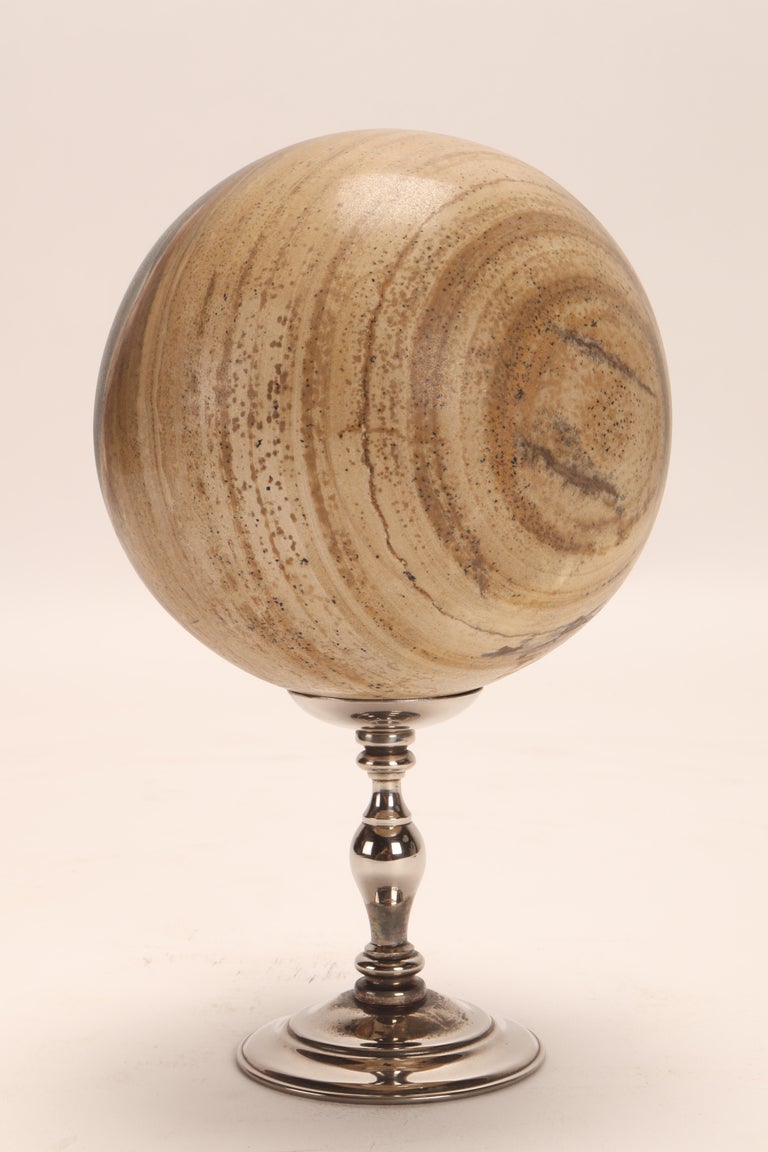 Pair of Zebra Agate Stone Spheres, Italy, 1870 For Sale at 1stDibs