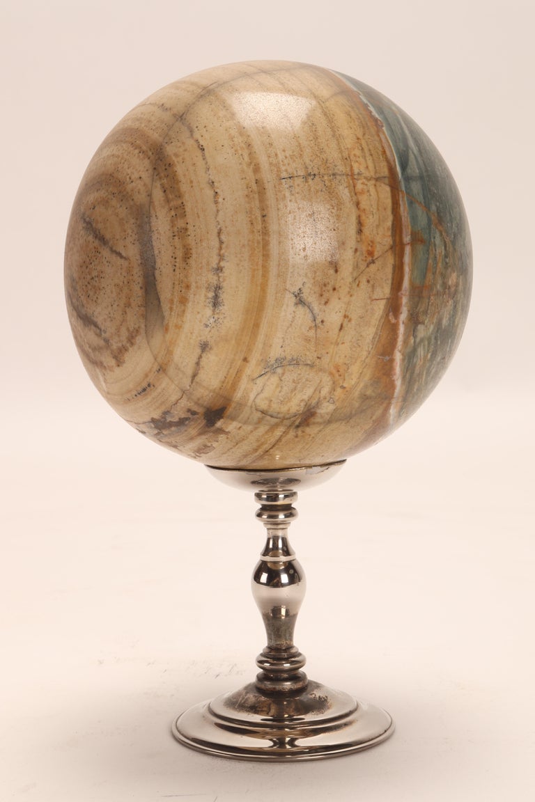 Pair of Zebra Agate Stone Spheres, Italy, 1870 For Sale at 1stDibs
