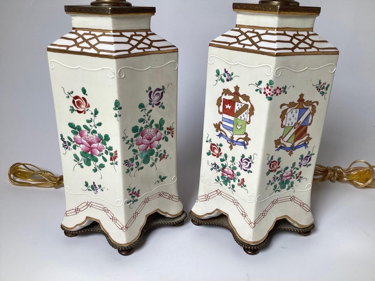 Pair Samson Style Armorial Lamps For Sale at 1stDibs | samson styles