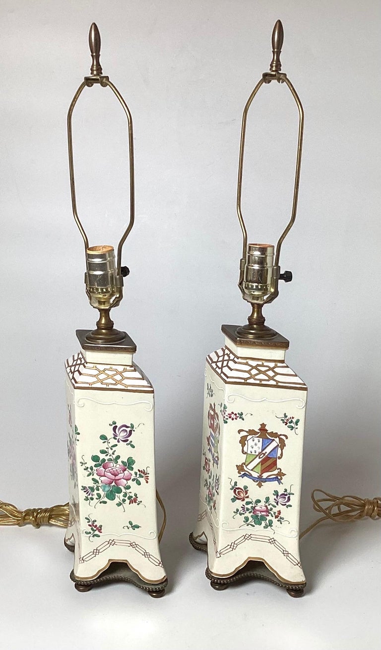 Pair Samson Style Armorial Lamps For Sale at 1stDibs | samson styles