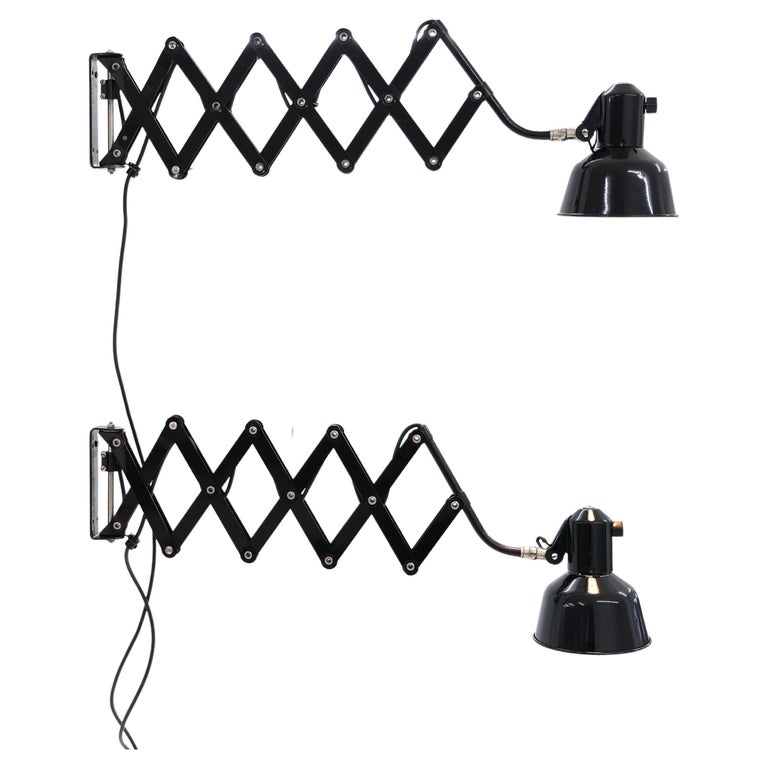 Pair SIS Wall-Scissor-Lamps/Working Lights For Sale at 1stDibs
