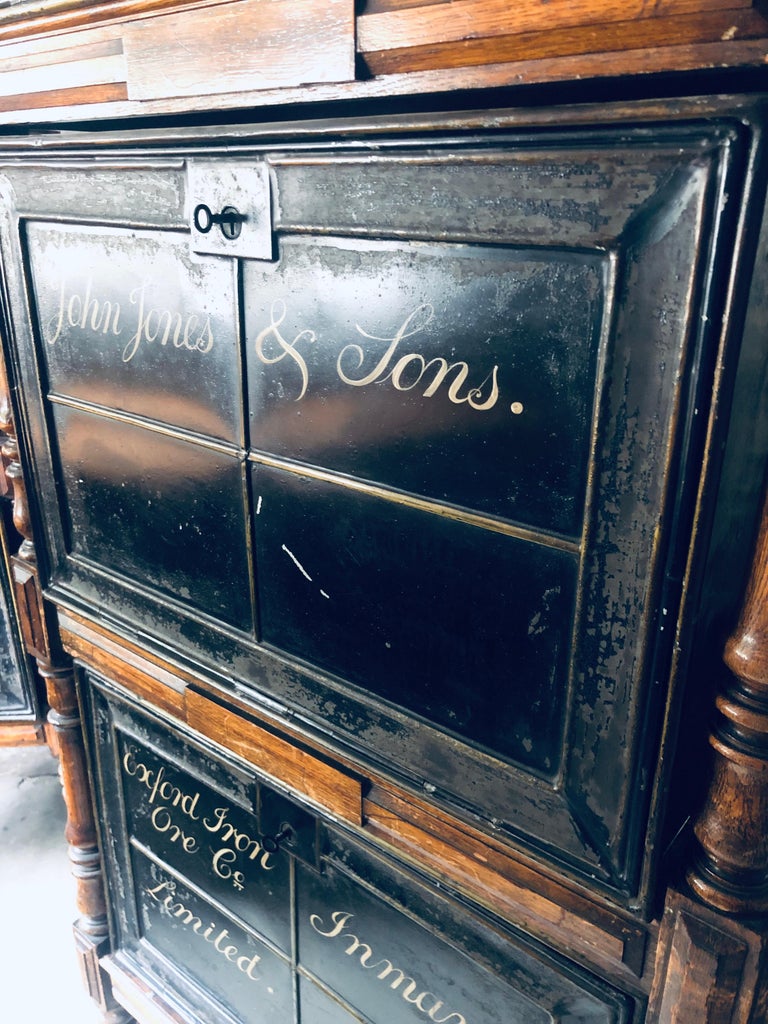 Pair Victorian Oak Deed Box Stands with Deed Boxes For Sale at 1stDibs
