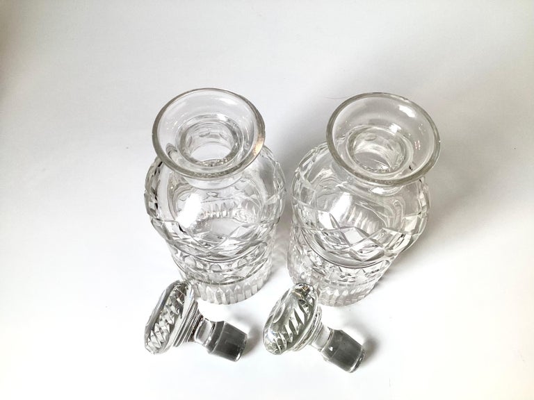 Pait of 19th Century Cut Glass Spirit Decanters For Sale at 1stDibs