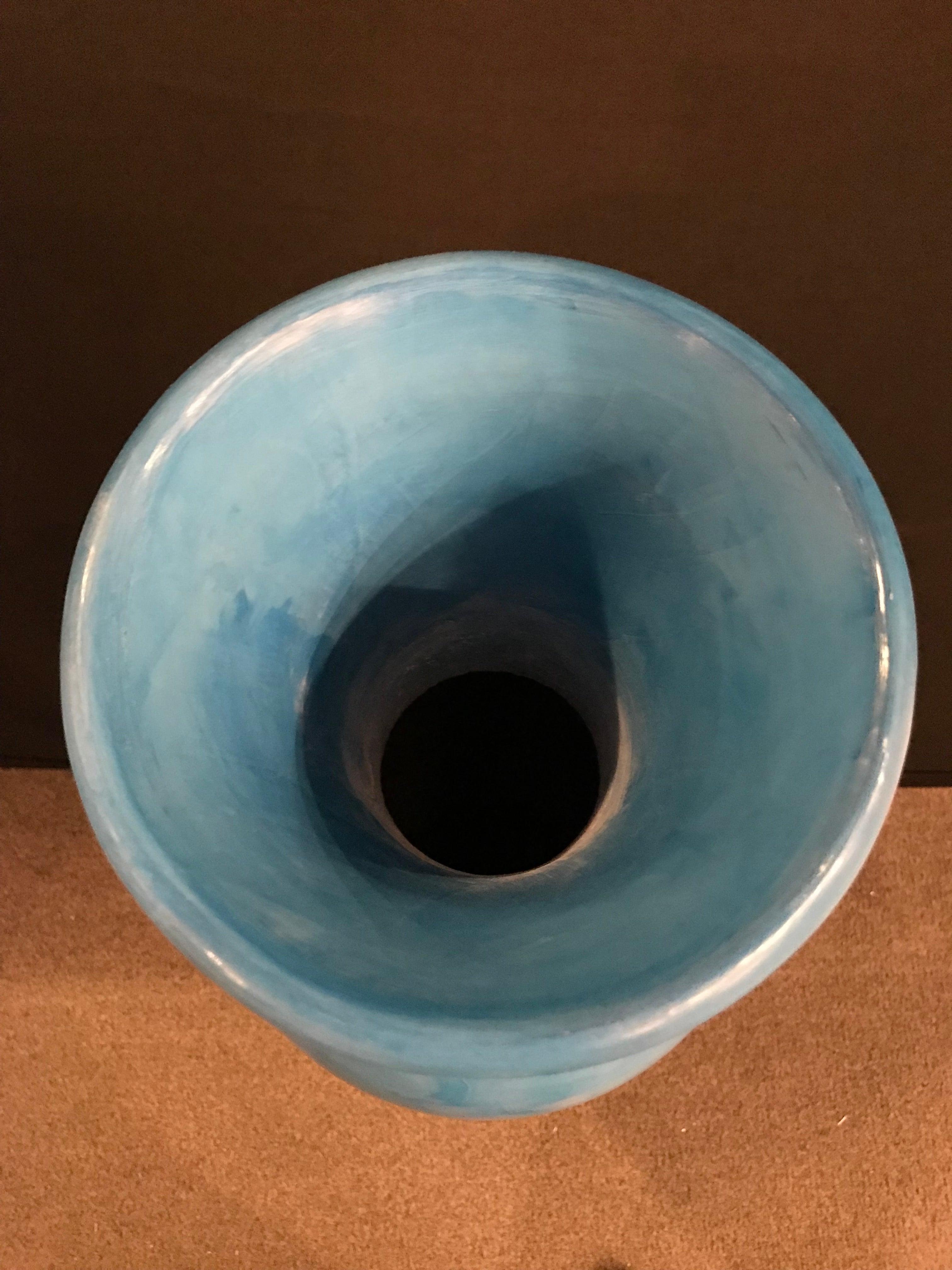 Palatial Modern Moroccan Handmade Large Light Blue Pottery Vase, Center ...