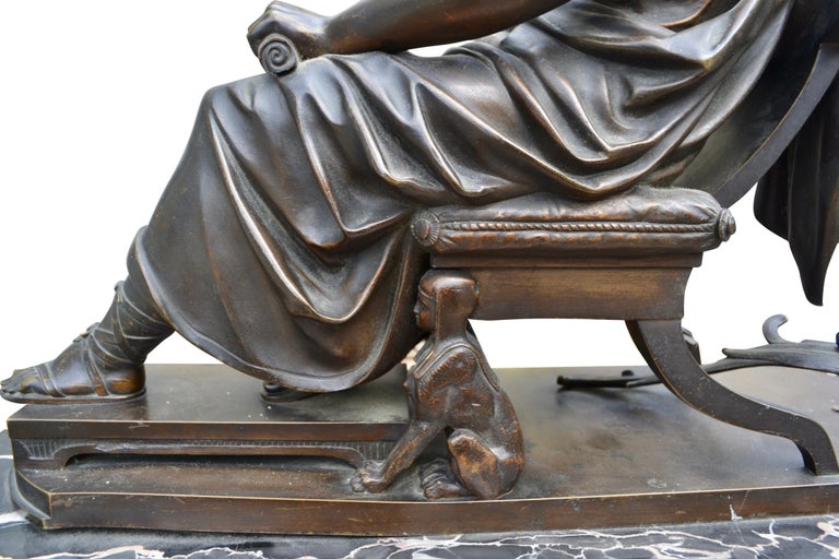 Patinated Bronze Grand Tour Statue of a Seated Roman Senator or ...