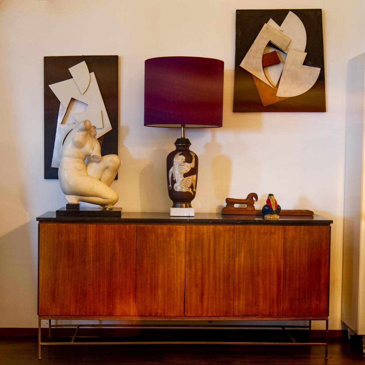 Paul McCobb Designed Cabinet with a Marble Top, 1950s For Sale at 1stDibs