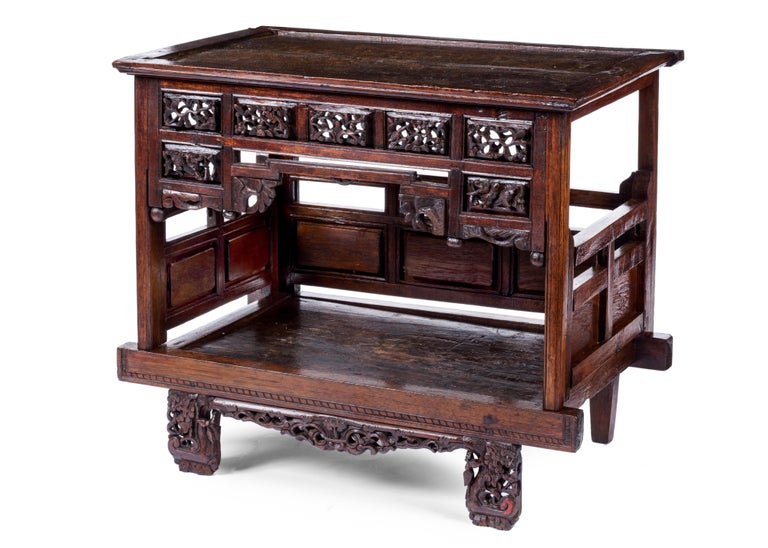 Peranakan Djati Wood Miniature Bed for an Anak Ambar, a Miscarried ...