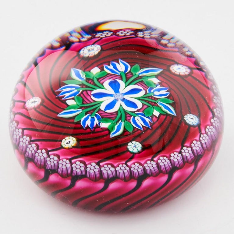 Perthshire Bouquet and Picture Cane Paperweight, 1998 For Sale at 1stDibs