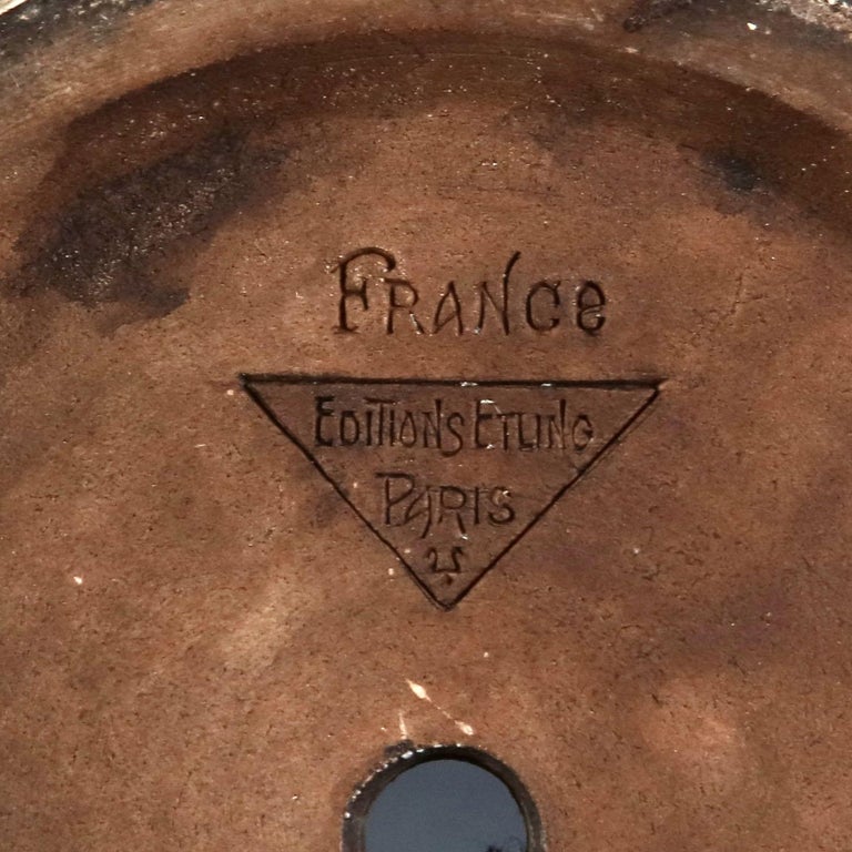 Pink and White Ceramic Art Deco Lamp by Marcel Guillard for Etling ...