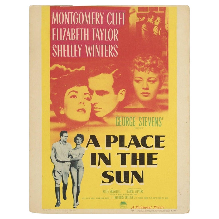 „A Place in the Sun“, 1951, US-Fensterkarten-Filmplakat im Angebot bei ...