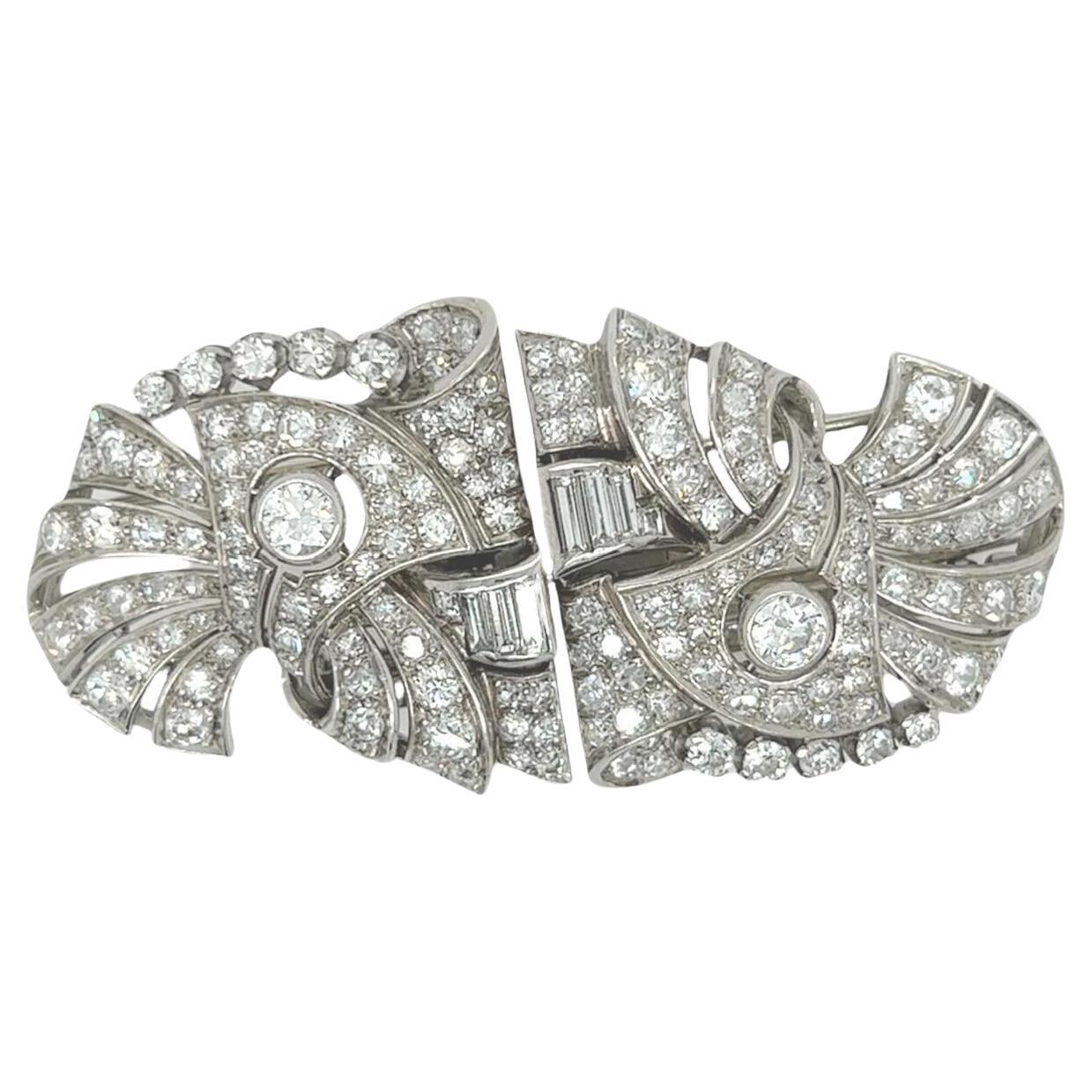 Graff Platinum and Diamond Bow Clip Brooch at 1stDibs | graff ribbon ...