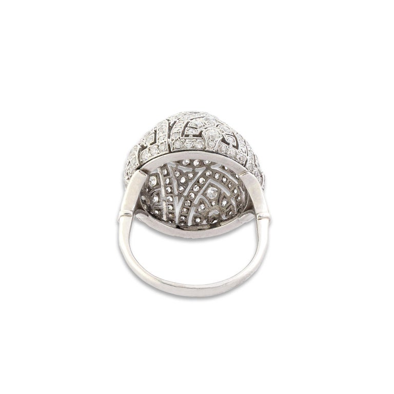Platinum and Diamond Openwork Cocktail Ring For Sale at 1stDibs