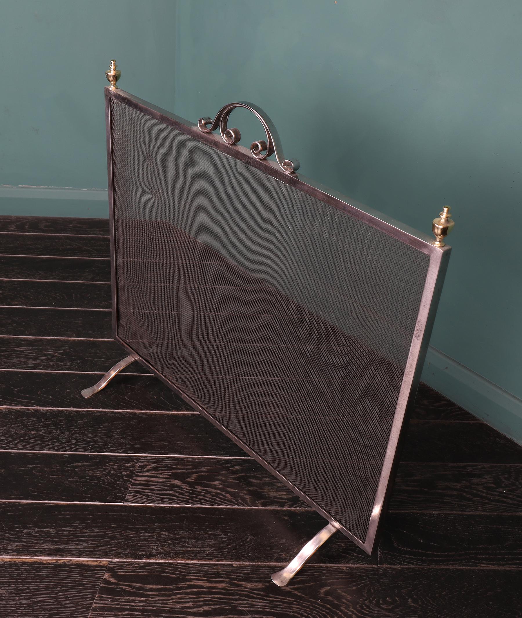 A Polished Steel Fire Screen For Sale at 1stDibs