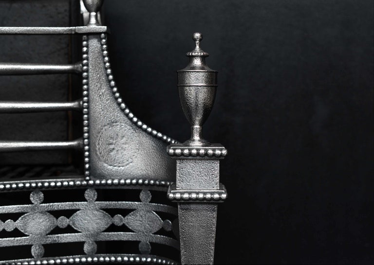 Polished Steel Firebasket in the Adam Style For Sale at 1stDibs