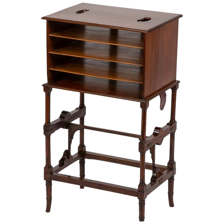 Portable Walnut Magazine Rack of Two Heights at 1stDibs