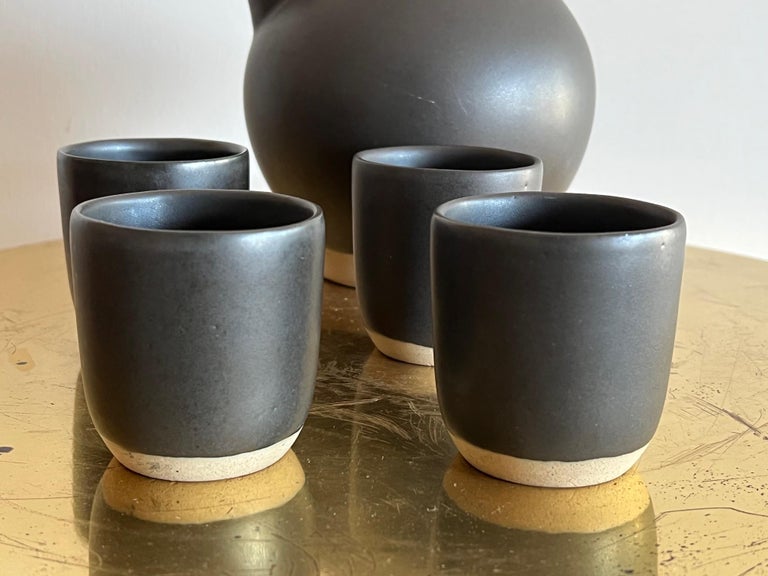 Pottery Coffee Set with Matching Cups by Martz For Sale at 1stDibs
