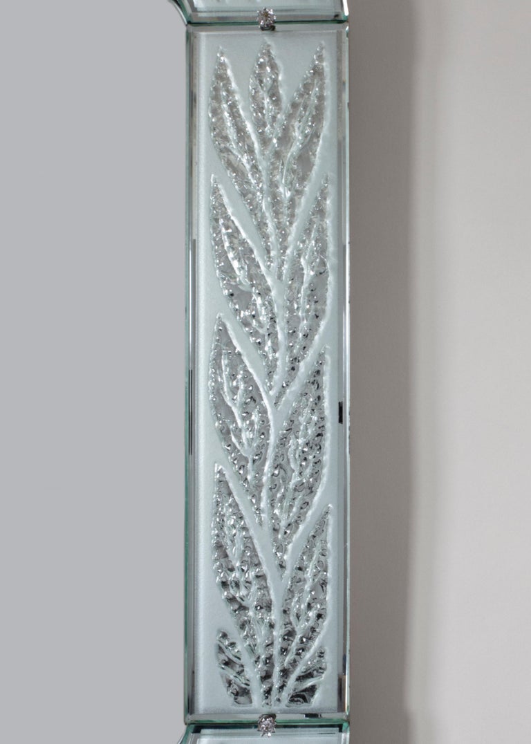 Radiant Mid-20th Century Swedish Chiseled and Frosted Glass-Framed ...