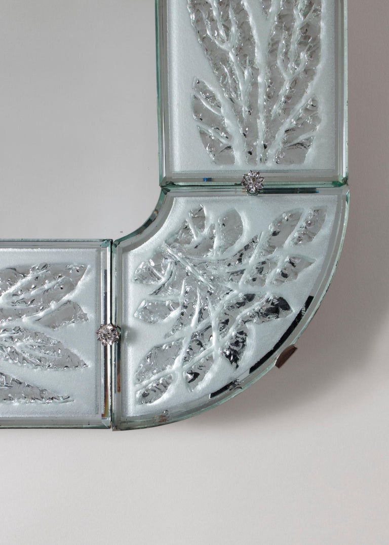Radiant Mid-20th Century Swedish Chiseled and Frosted Glass-Framed ...