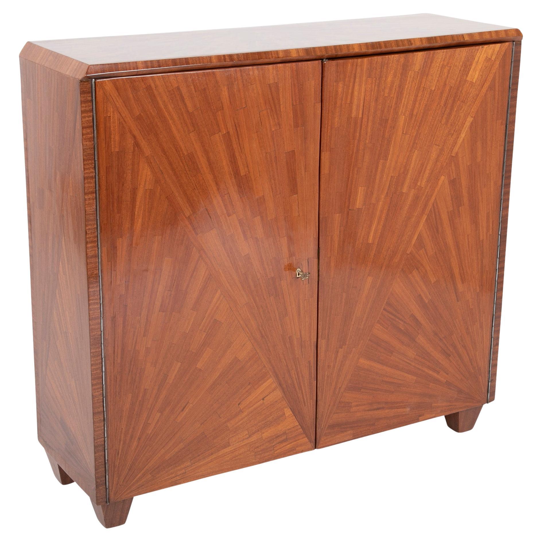 Leather Wrapped Cabinet in the Manner of Jean-Michel Frank. at 1stDibs