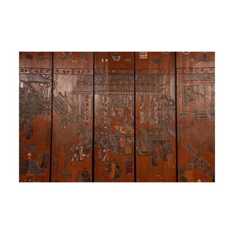 Rare 17th Century 12 Panel Chinese Coromandel Screen For Sale at 1stDibs