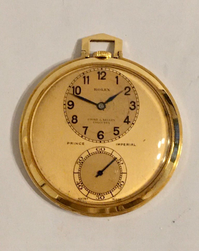 Rare 18k Gold Rolex Observatory Prince Imperial Dress Pocket Watch ...