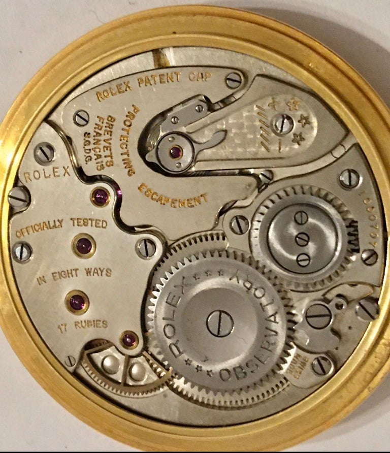 Rare 18k Gold Rolex Observatory Prince Imperial Dress Pocket Watch ...