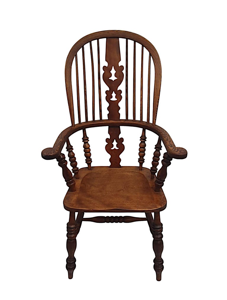 Rare 19th Century Broad Arm Windsor Armchair For Sale at 1stDibs