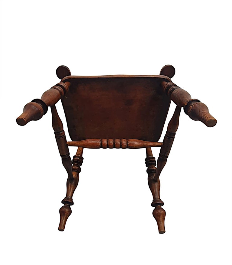 Rare 19th Century Broad Arm Windsor Armchair For Sale at 1stDibs