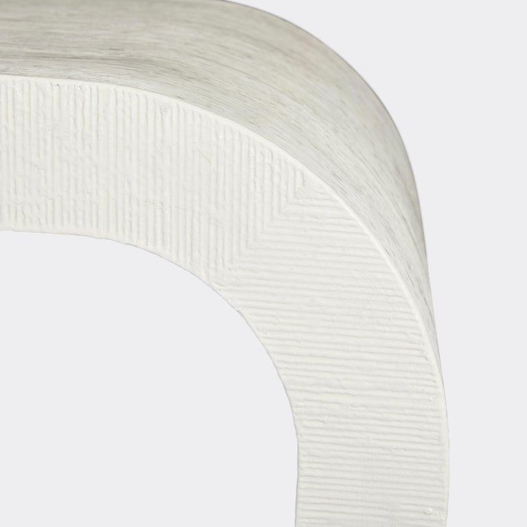 Rare Contemporary White Linen-Wrapped Sofa Table at 1stDibs