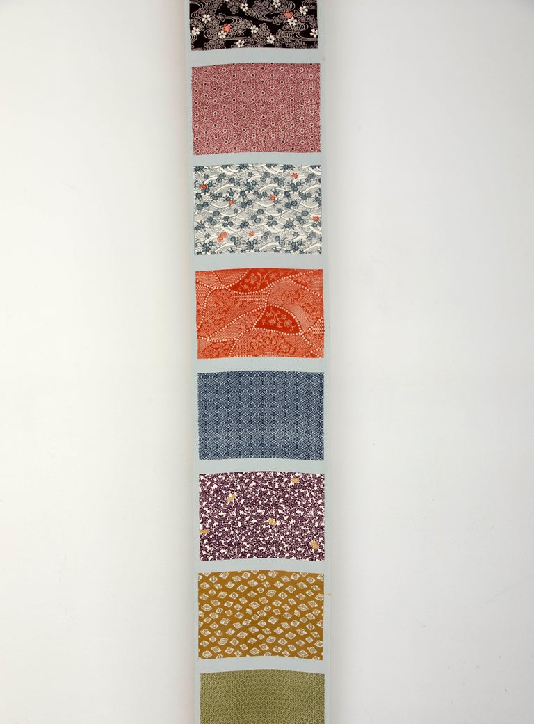 Rare and Beautiful Japanese Chirimen Silk Fabric Sampler For Sale at ...
