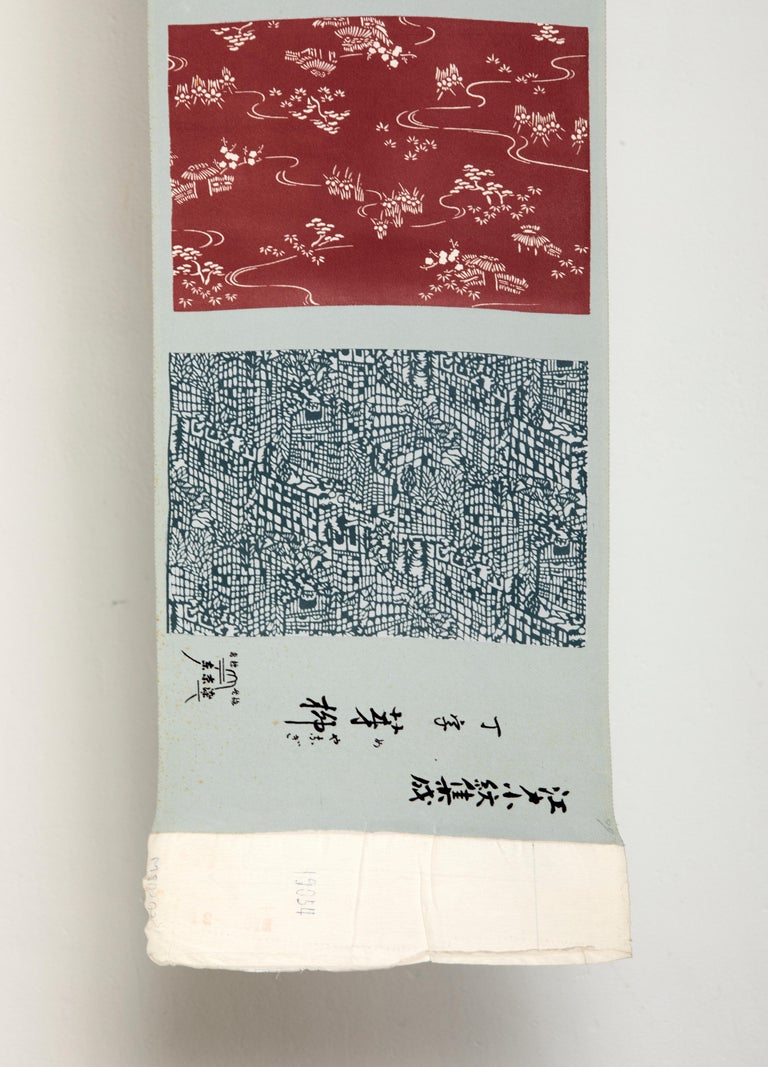 Rare and Beautiful Japanese Chirimen Silk Fabric Sampler For Sale at ...
