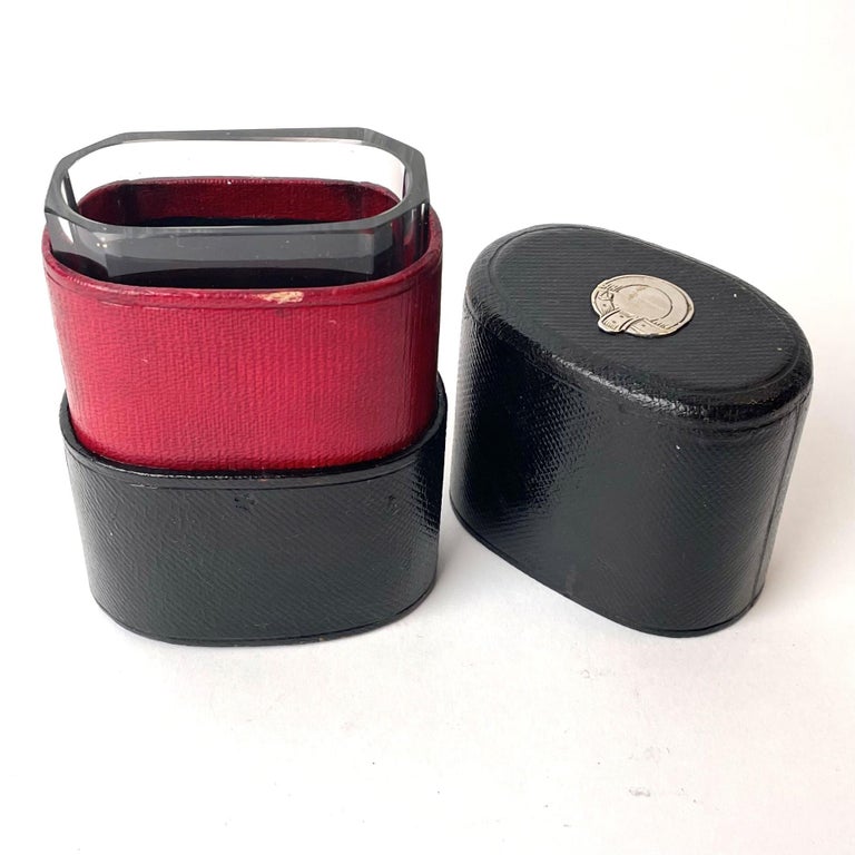 A rare and beautiful Travel Glass with leather case from 1860s or 1870s ...