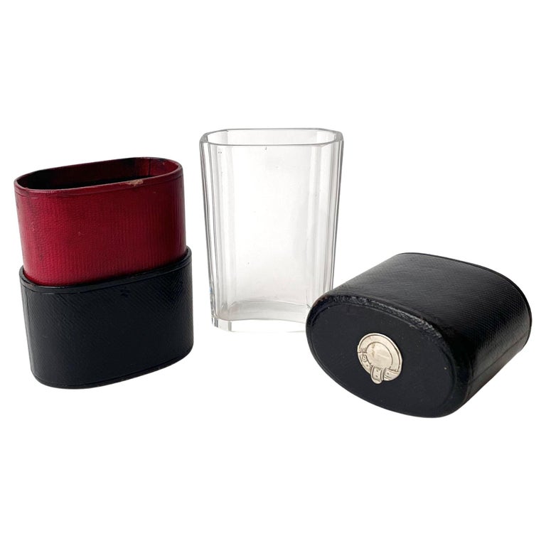 A rare and beautiful Travel Glass with leather case from 1860s or 1870s ...