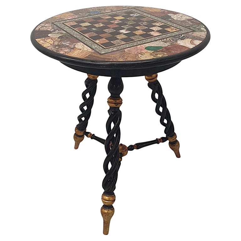 Table centrale rare et exceptionnelle en marbre du 19ème siècle avec ...