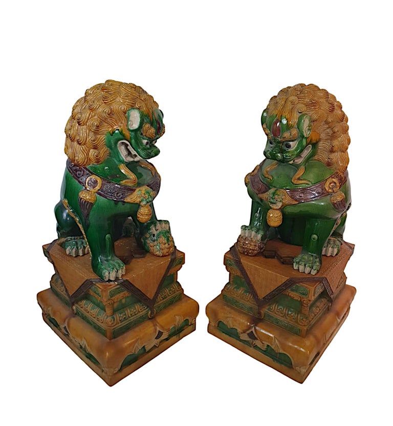 Rare and Important Pair of Early 20th Century Chinese Export Foo Dogs ...