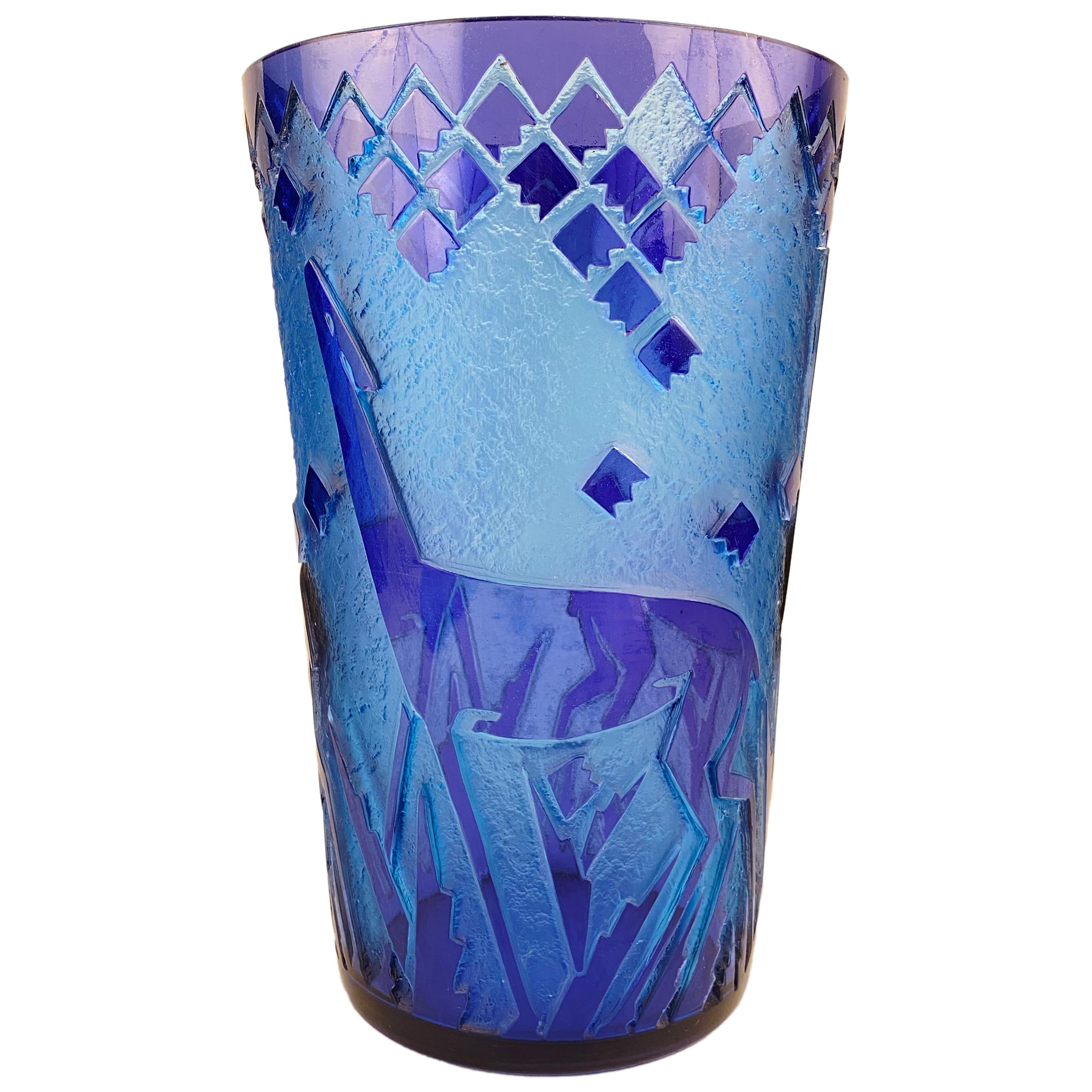 Daum Nancy Monumental and Thick Art Deco Vase at 1stDibs