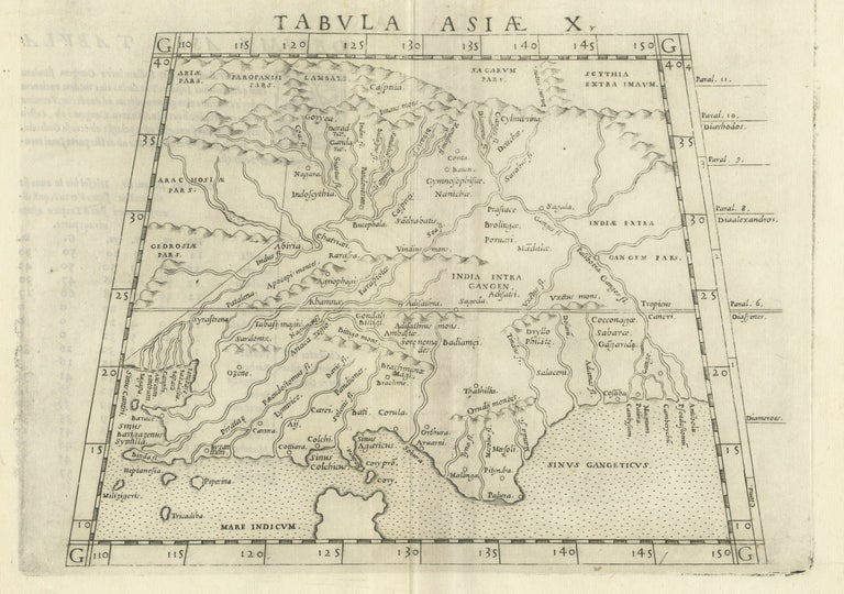 A Rare and Old Trapezoidal Projection of the Ganges and Himalaya Range ...