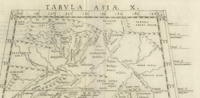 A Rare and Old Trapezoidal Projection of the Ganges and Himalaya Range ...